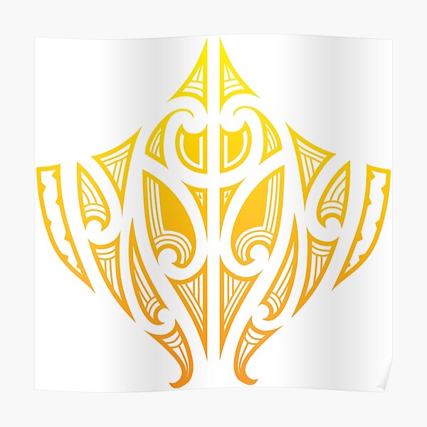 "Yellow Stingray Maori Pattern (Whai)" Poster for Sale by LifeIsHecktic ...
