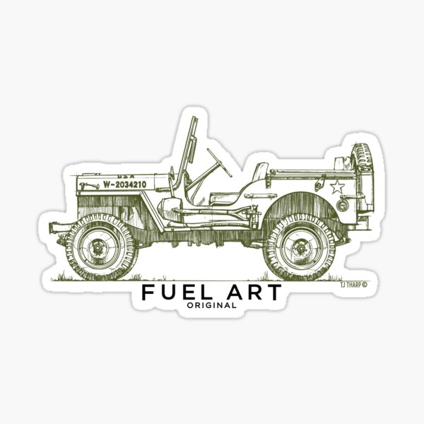 "1941 Willys MB WW2 4x4" Sticker for Sale by FuelArtOriginal | Redbubble