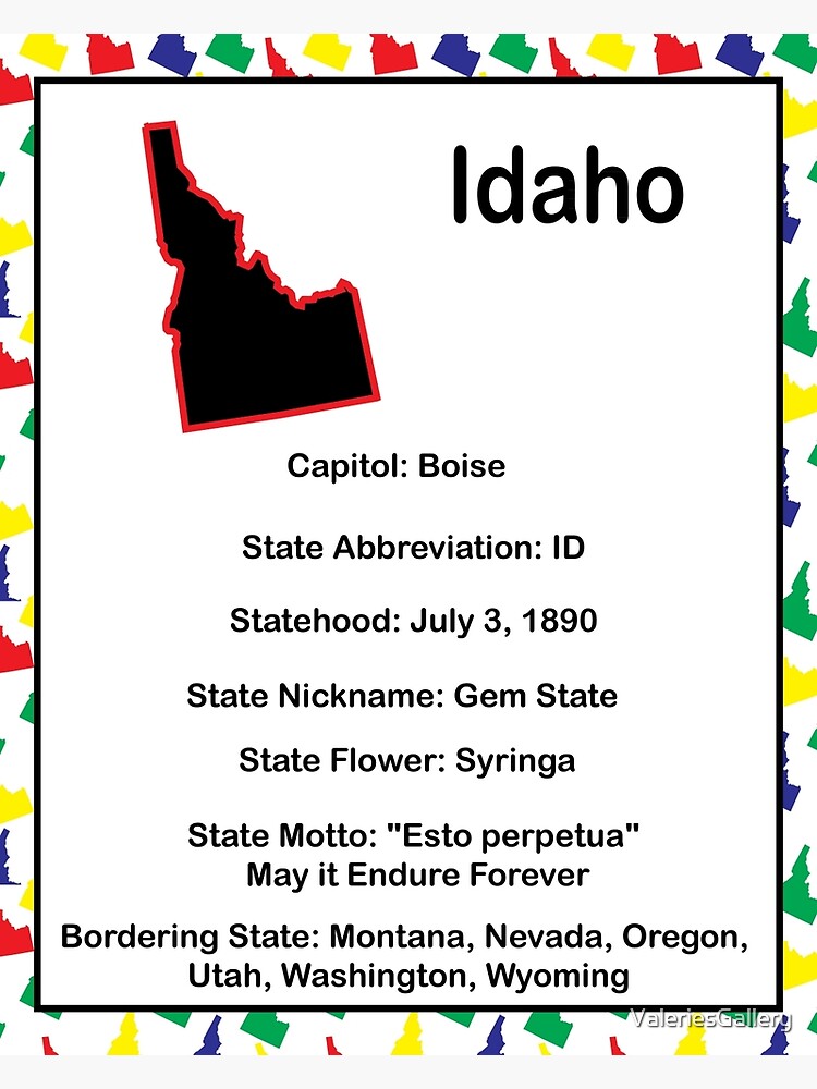 "Idaho Information Educational" Poster for Sale by ValeriesGallery ...