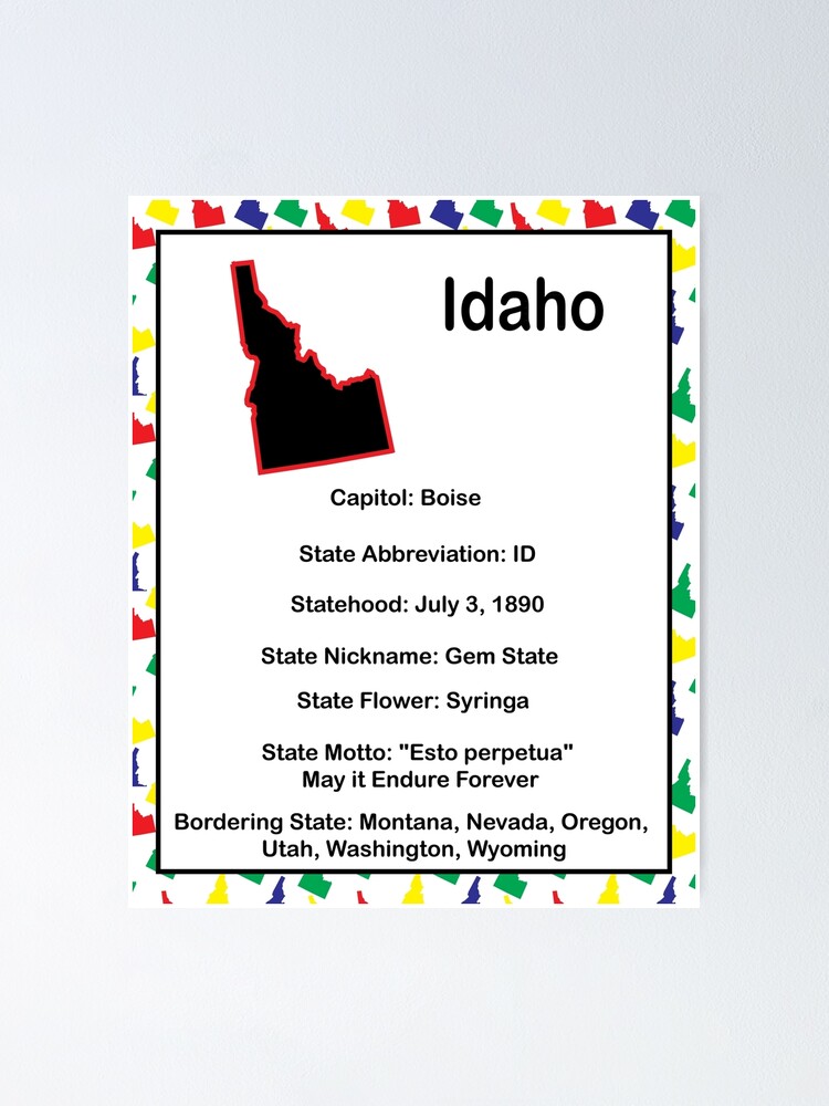 "Idaho Information Educational" Poster for Sale by ValeriesGallery ...