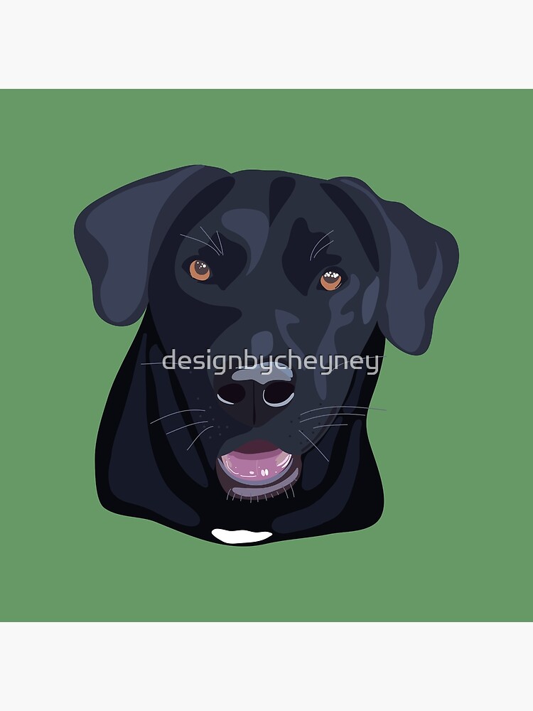 "Walter the Black Labrador Dog Portrait Vector Artwork by Design by ...