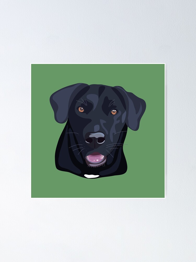 "Walter the Black Labrador Dog Portrait Vector Artwork by Design by ...