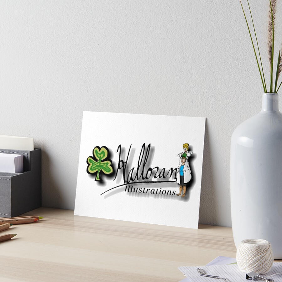 "Halloran Illustrations shadow logo" Art Board Print by ChuckHalloran ...