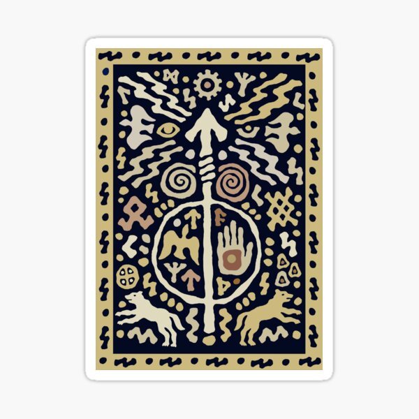 "Shaman Ritual Spear" Sticker by Esprit-Mystique | Redbubble