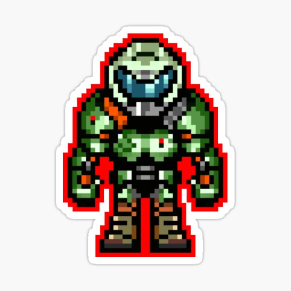 "Doom guy " Sticker for Sale by Tylernotcreator | Redbubble