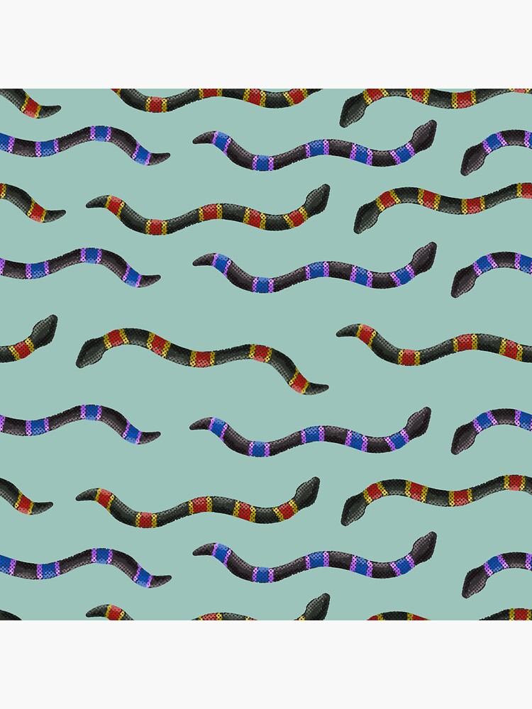 "Slithering Snakes - blue background" Sticker for Sale by kkati | Redbubble