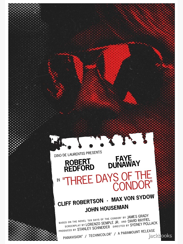 "Three Days of the Condor (1975) - Movie poster design" Poster for Sale ...