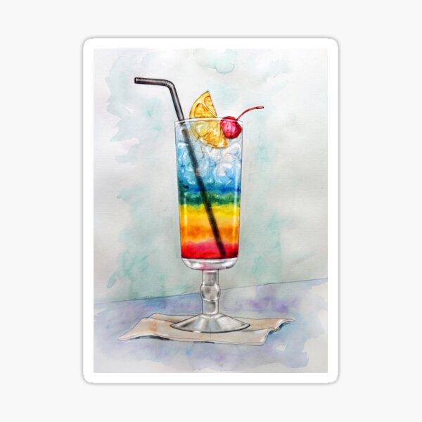 "Cocktail drawing" Sticker for Sale by THELOUDSiLENCE | Redbubble