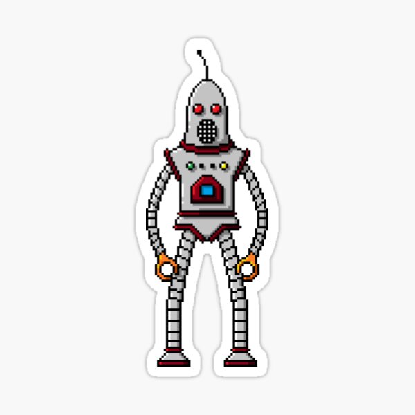 "Pixel Robot 187" Sticker for Sale by Vampireslug | Redbubble