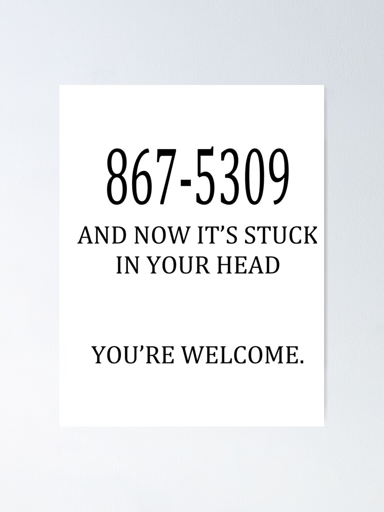 "8675309 Jenny's Number " Poster for Sale by BuyMyTees | Redbubble