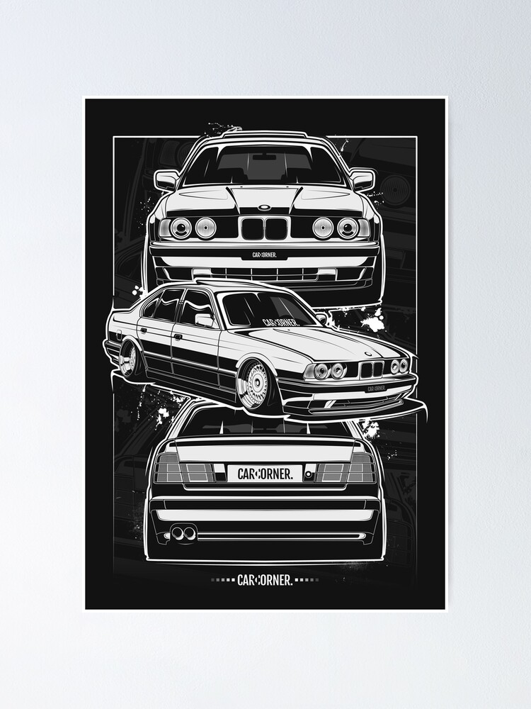 "M5 E34 ver.1 - CarCorner" Poster for Sale by Car-Corner | Redbubble