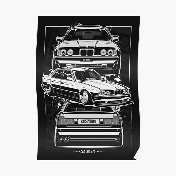 "M5 E34 ver.1 - CarCorner" Poster for Sale by Car-Corner | Redbubble