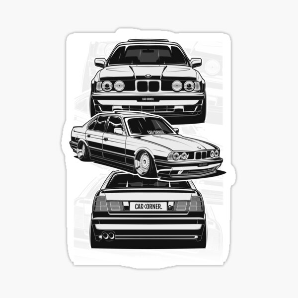 "M5 E34 ver.1 - CarCorner" Sticker for Sale by Car-Corner | Redbubble