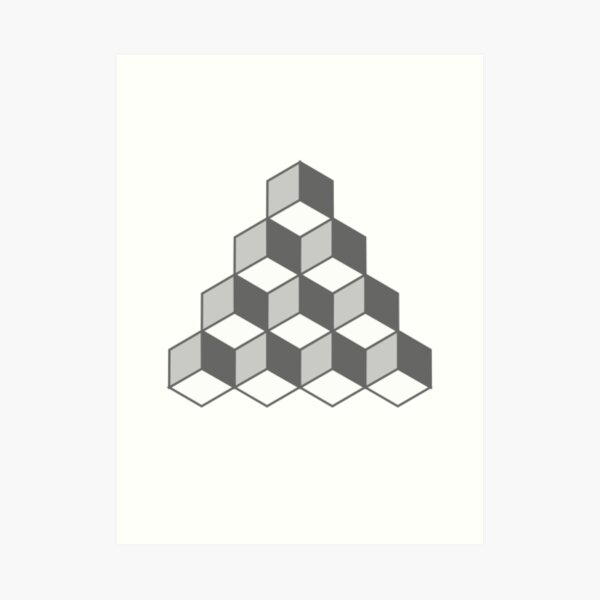 "Necker Cube Optical Illusion " Art Print for Sale by quackynaut ...