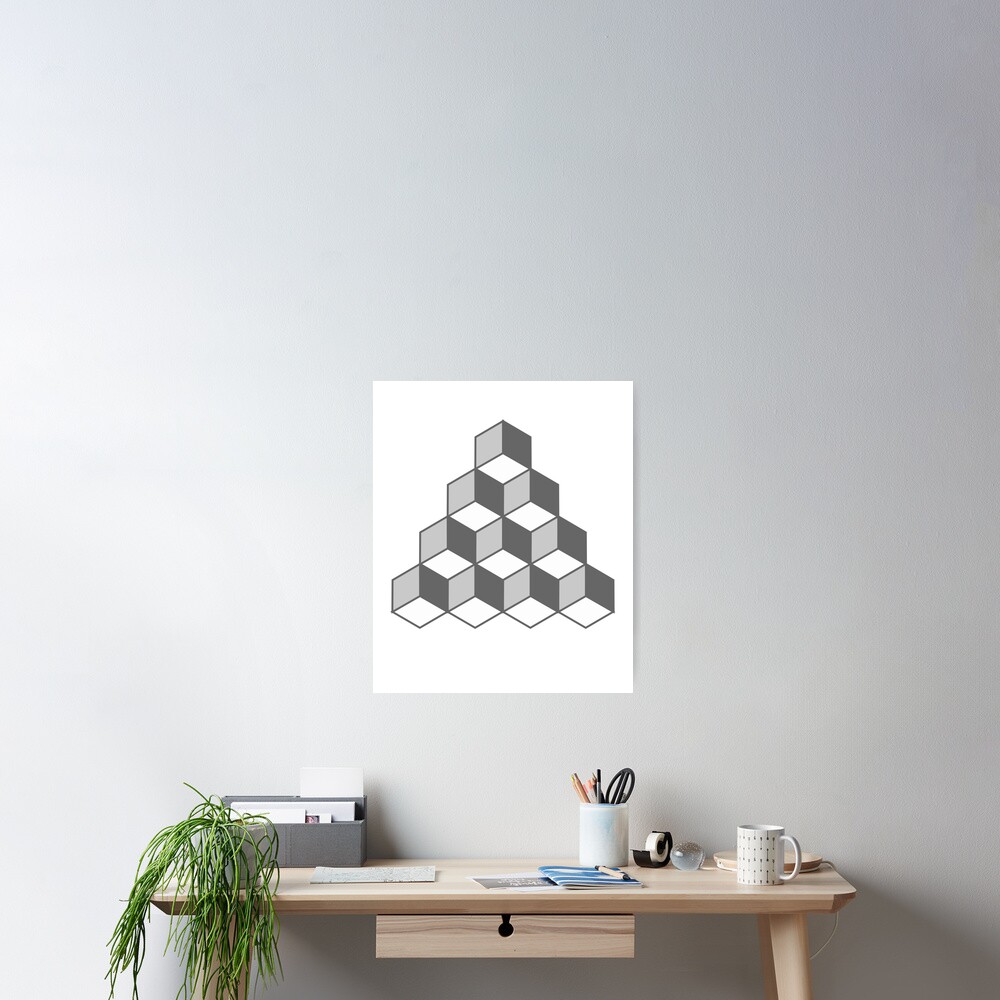 "Necker Cube Optical Illusion " Art Print for Sale by quackynaut ...