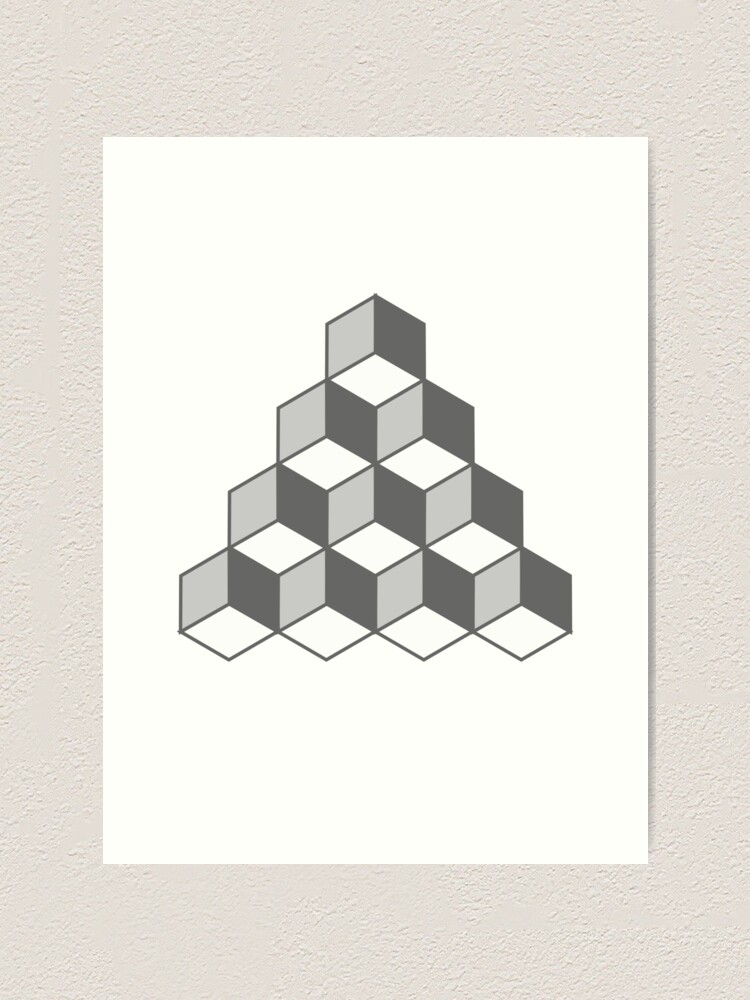 "Necker Cube Optical Illusion " Art Print for Sale by quackynaut ...