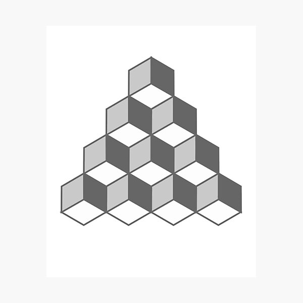 "Necker Cube Optical Illusion " Photographic Print for Sale by ...