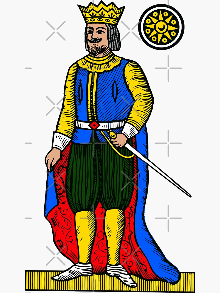 "Re di denari" Sticker for Sale by ScopaScopa | Redbubble