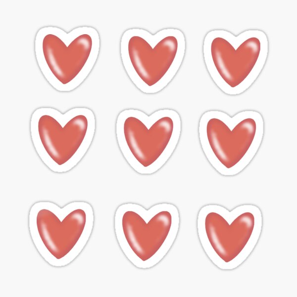 "Red Hearts Pack" Sticker for Sale by issanator | Redbubble
