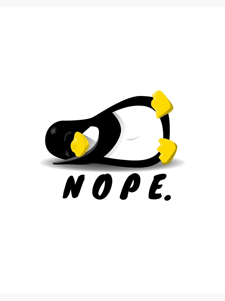 "Penguin,Art,Drawing,NOPE,Cute,Animal,New,Design" Art Board Print for ...