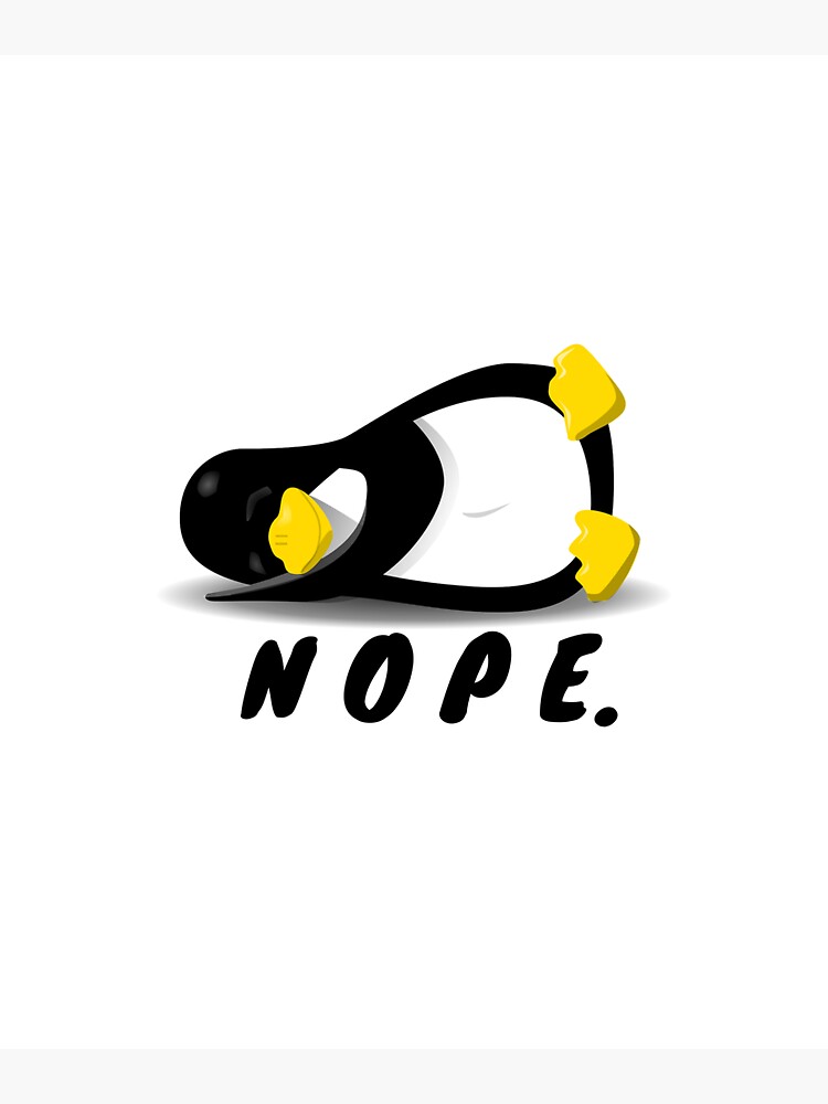 "Penguin,Art,Drawing,NOPE,Cute,Animal,New,Design" Sticker by Fiesta1000 ...
