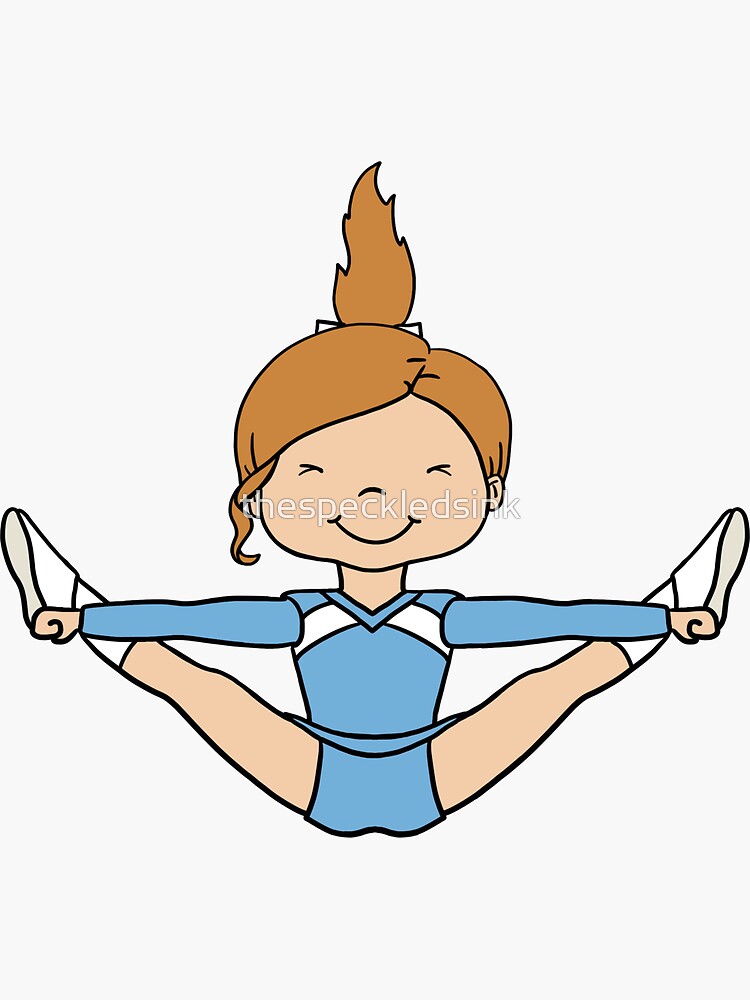 "Light Blue Cheerleader Toe Touch Jump" Sticker for Sale by ...