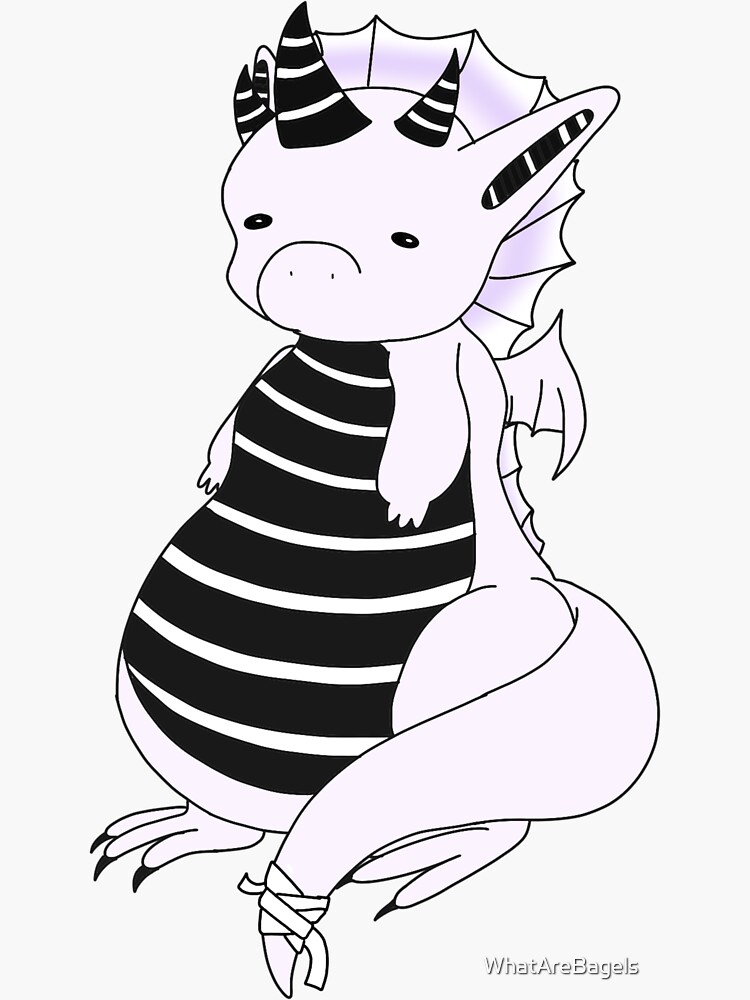 "Purple Fat Baby Dragon" Sticker by WhatAreBagels | Redbubble