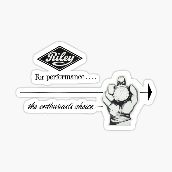 "RILEY BROCHURE COVER" Sticker by ThrowbackMotors | Redbubble