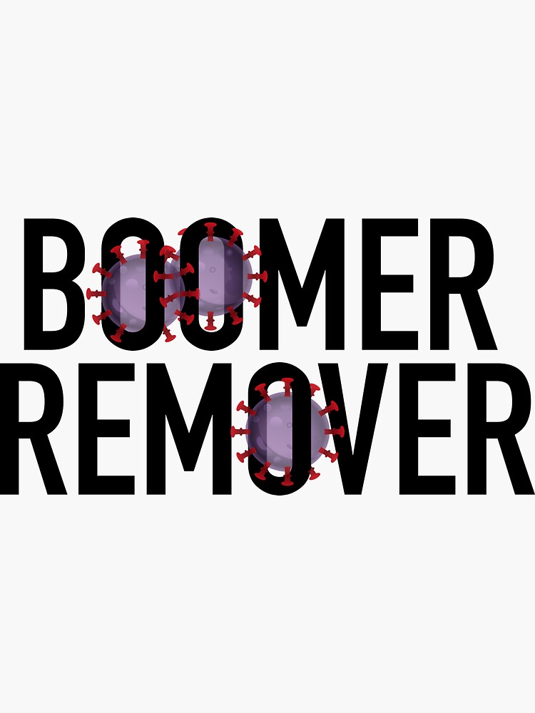 "Boomer Remover Joke Logo" Sticker for Sale by nvf19 | Redbubble
