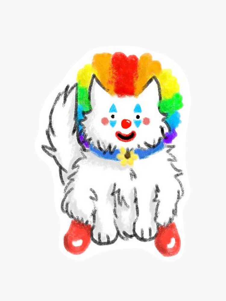 "Clown Kitty" Sticker for Sale by leixami | Redbubble