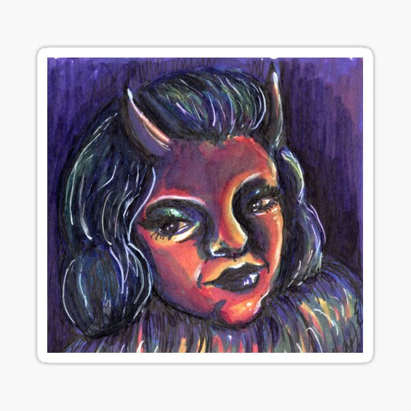 "Devil Girl" Sticker for Sale by KLoganArt | Redbubble