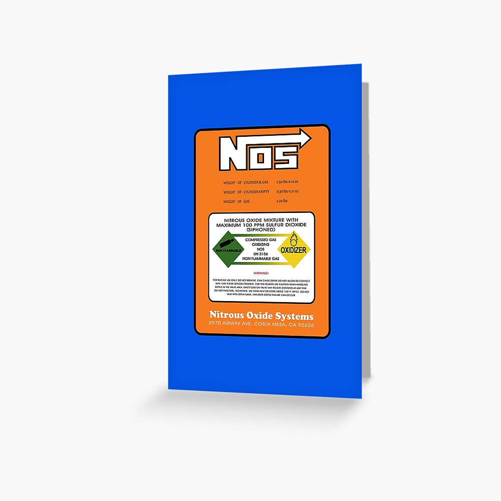 "NOS Nitrous Bottle Label (Small)" Greeting Card by Haxyl | Redbubble