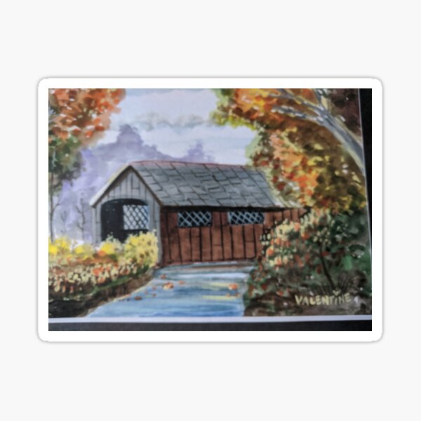 "A Connecticut Covered Bridge" Sticker for Sale by 1Korky | Redbubble