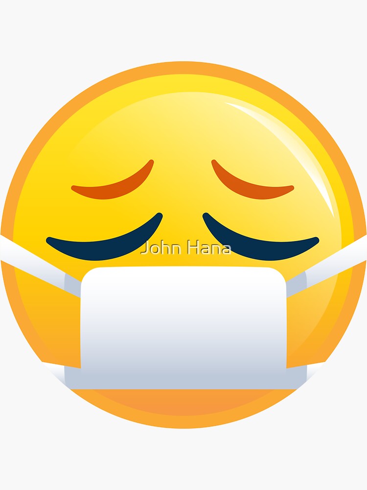 "Sleepy Face medical mask Emojis" Sticker by sirius-12456 | Redbubble
