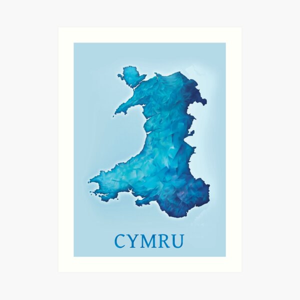"Cymru - Map of Wales" Art Print for Sale by mrfungi | Redbubble