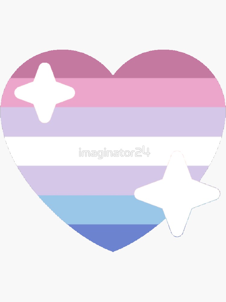 "Bigender Pride Sparkle Heart Emoji" Sticker for Sale by imaginator24 ...