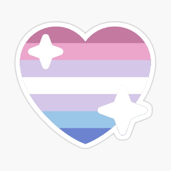 "Bigender Pride Sparkle Heart Emoji" Sticker for Sale by imaginator24 ...