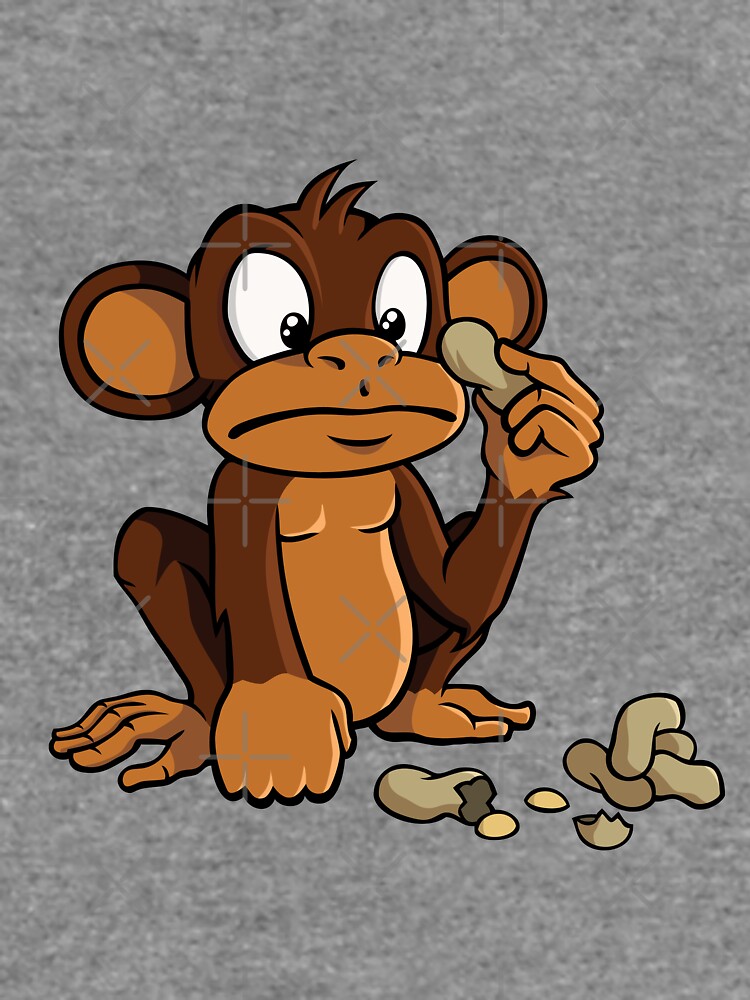 "Cute cartoon monkey with peanuts" Lightweight Sweatshirt for Sale by ...