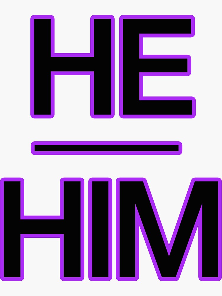 "he/him" Sticker for Sale by judys-friends | Redbubble