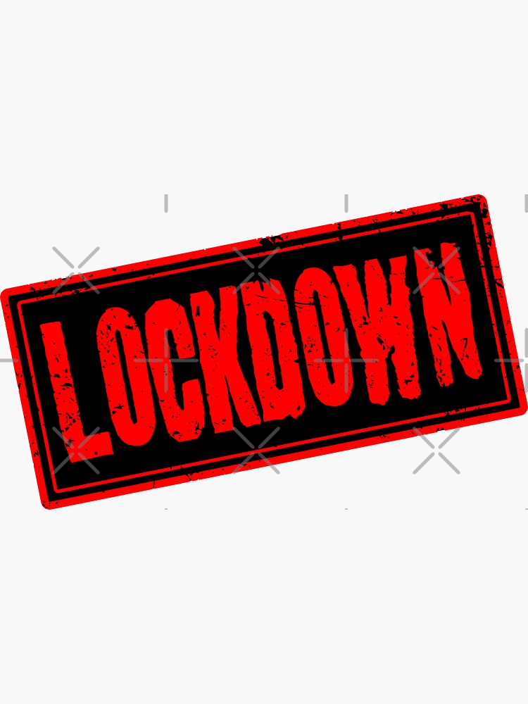"Lockdown (Classic Red Distressed Vintage Retro Stamp)" Sticker for ...