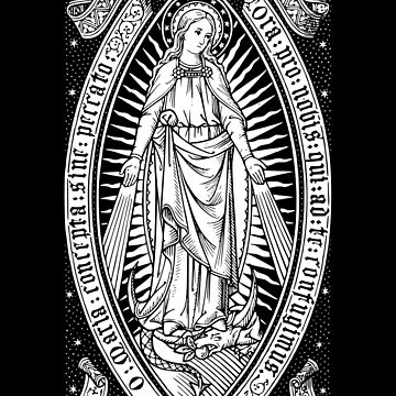 "Vintage Virgin Mary Engraving" Sticker for Sale by Beltschazar | Redbubble