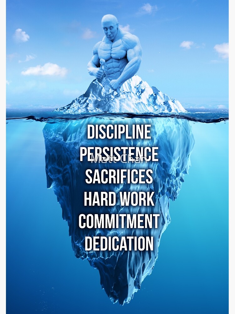 "Bodybuilding Chisel Sculpture Iceberg Motivational " Art Print by ...