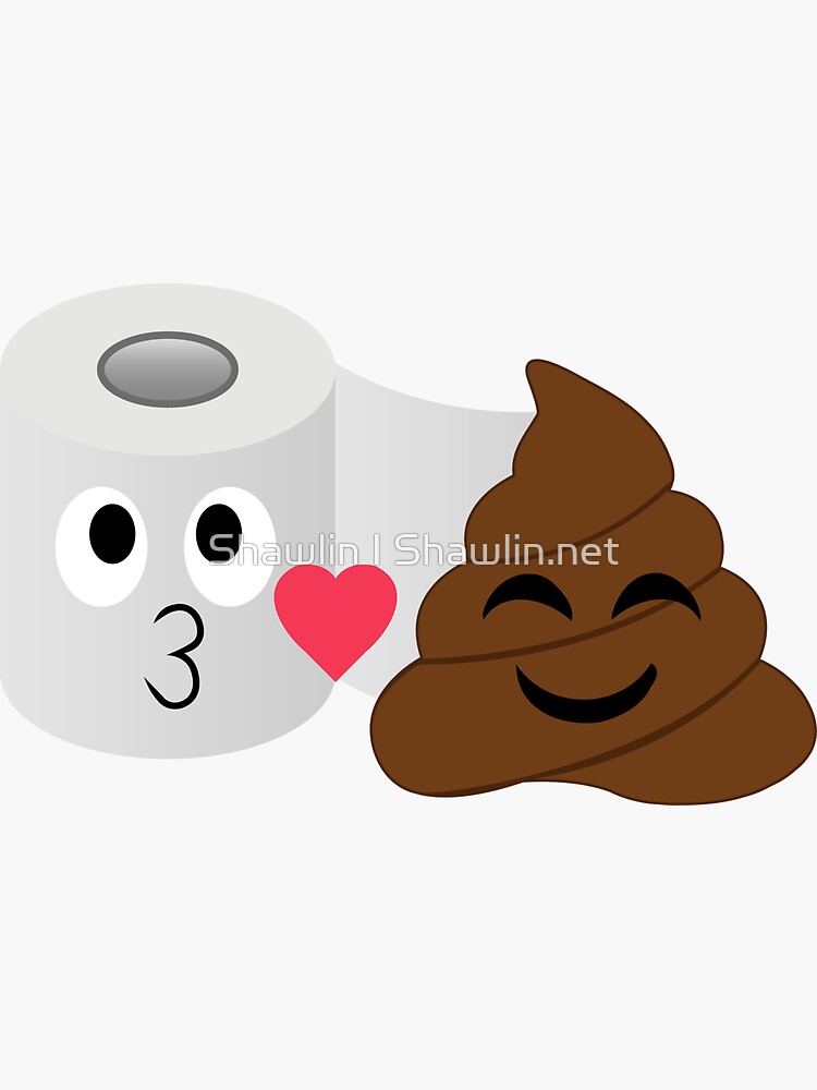 "Poop and toilet tissue couple in a romantic mood" Sticker by amelislam ...