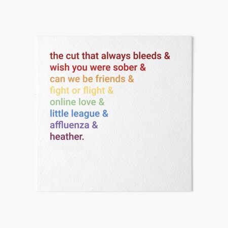 "Kid Krow Setlist Rainbow" Art Board Print for Sale by art-by-harmonie ...