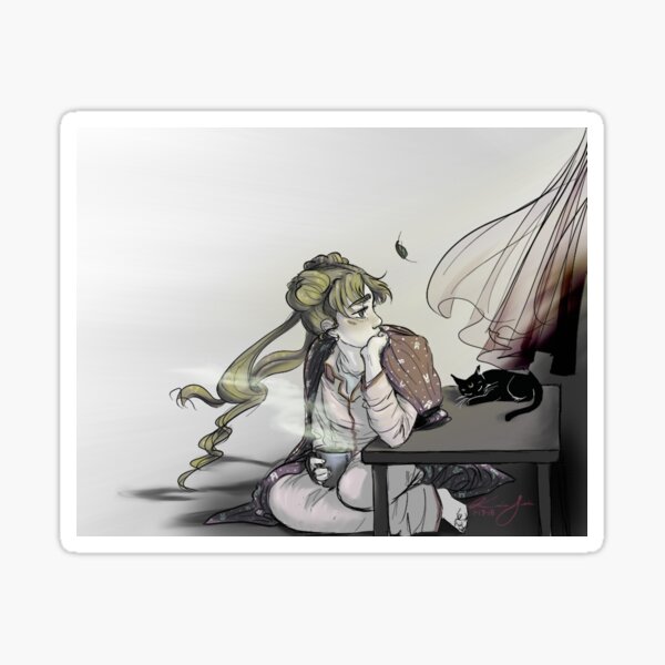 "Usagi Tsukino Contemplation" Sticker for Sale by Asnirak | Redbubble