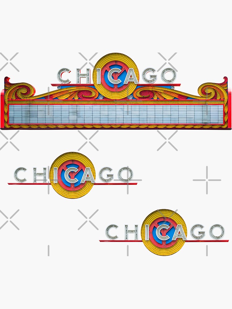 "Chicago Theater Main Marquee " Sticker for Sale by Enzwell | Redbubble