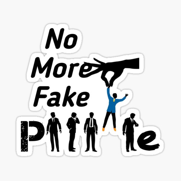 "No more fake people." Sticker for Sale by ColdLaun | Redbubble