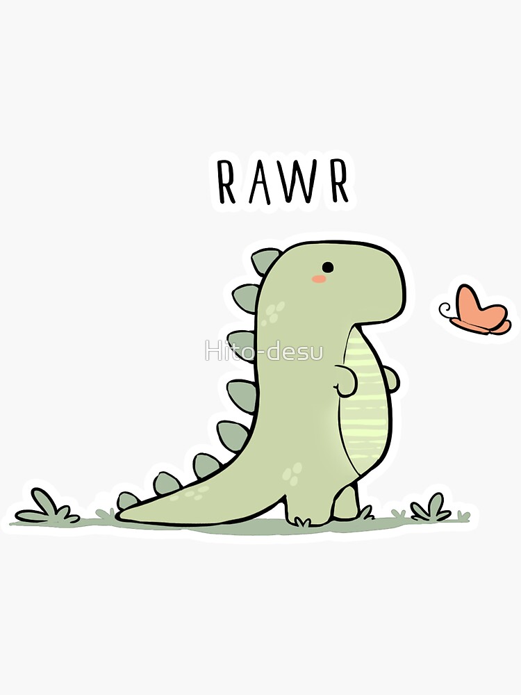 "Friendly T-rex" Sticker for Sale by Hito-desu | Redbubble