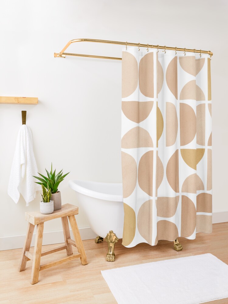 Mid Century Modern Geometric Pattern Shower Curtain For Sale By Miss