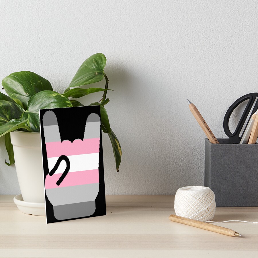 Heavy Metal Symbol In Demigirl Pride Flag Colors Art Board Print By Caelanpride Redbubble